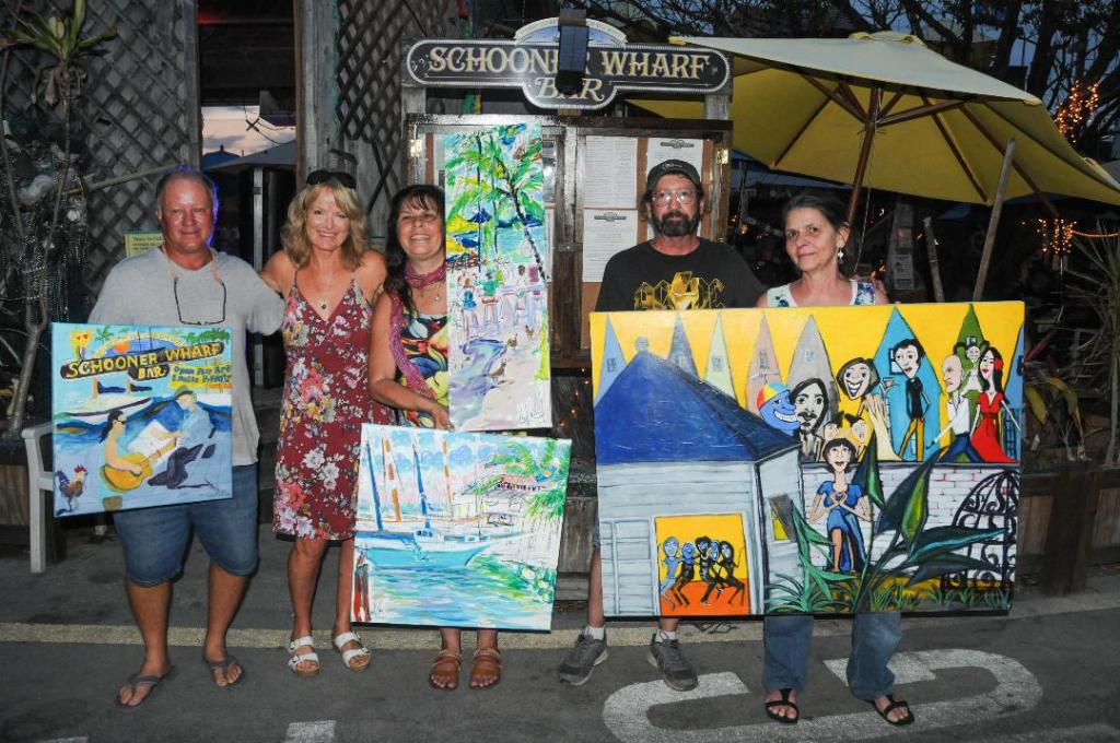 Evalena and Artists with SWB Art-2 – Key West Historic Seaport